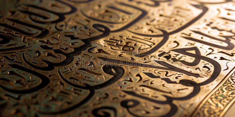 Arabic Writing on a Metal Plate. Suitable for Cultural and Language ...