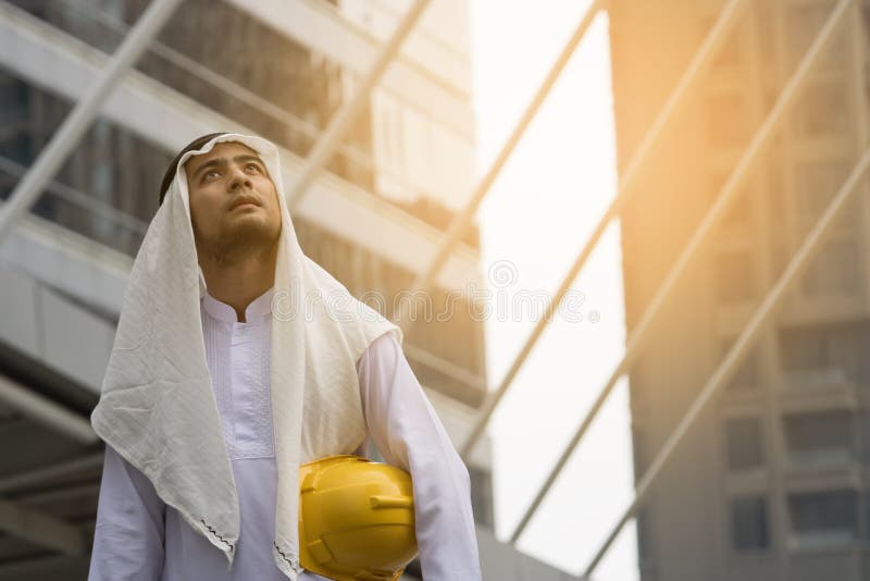 Arabic Young Architect Engineer Stock Image - Image of islam, manager ...