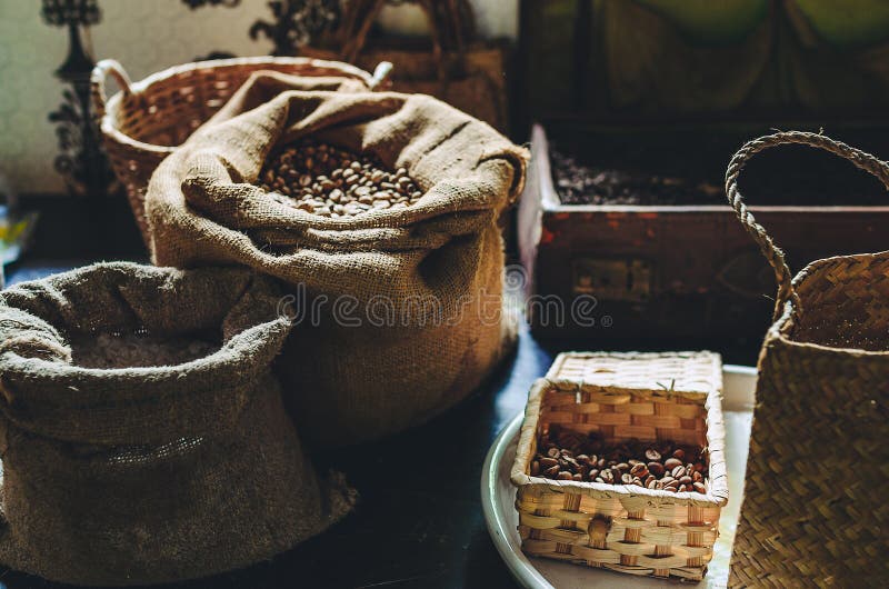Arabica and Robusta Coffee Beans Stock Image - Image of group, heap ...