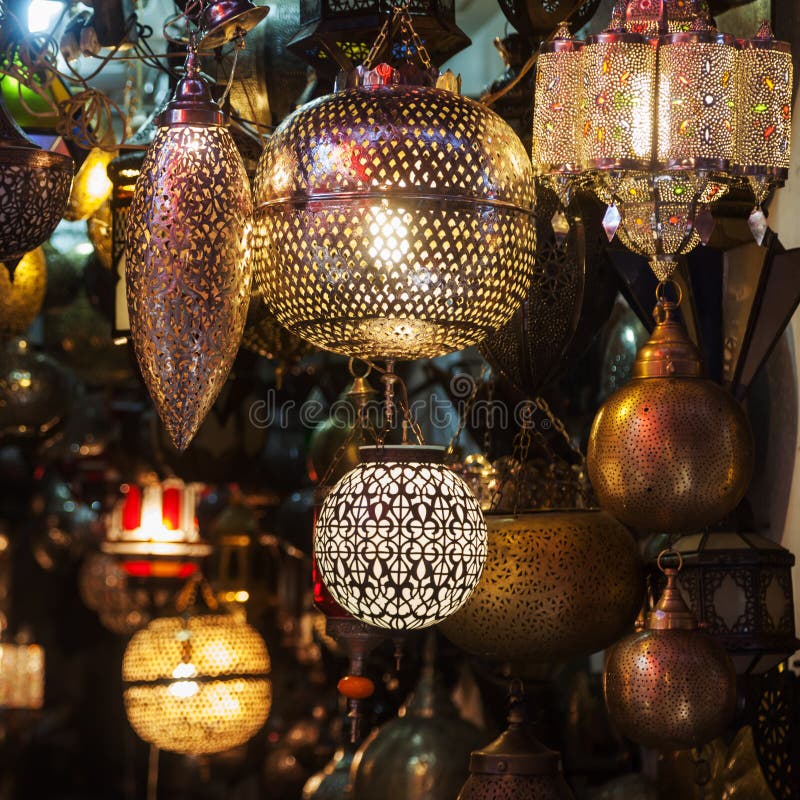 Arabische Lampen in Marrakech Stock Foto - Image of licht, lichten ...