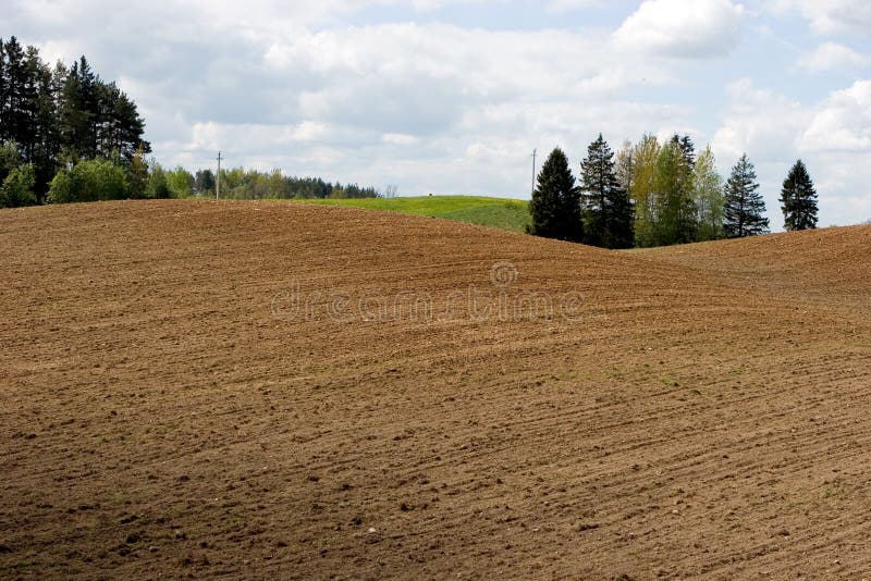 Arable Field Beneath a Shower Stock Photo - Image of autumnal, field ...