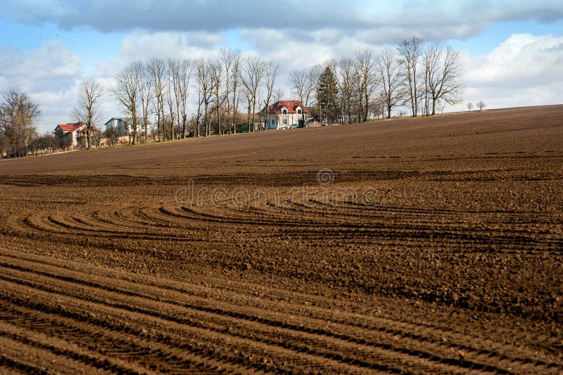 Arable Fields when Preparing Land for Sowing in Early Spring Stock ...