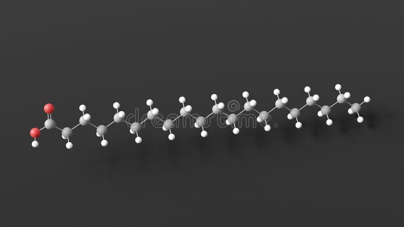 Arachidic Acid Molecular Structure, Icosanoic Acid, Ball and Stick 3d ...