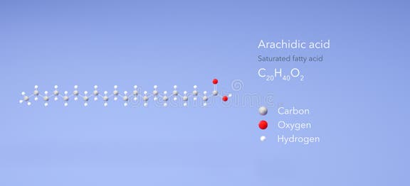 Arachidic Acid Molecule, Molecular Structures, Saturated Fatty Acid, 3d ...