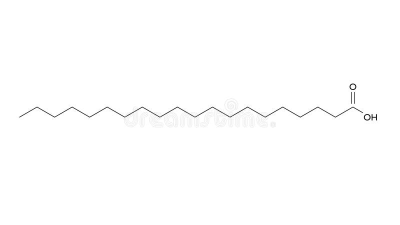Arachidic Acid Molecule, Structural Chemical Formula, Ball-and-stick ...