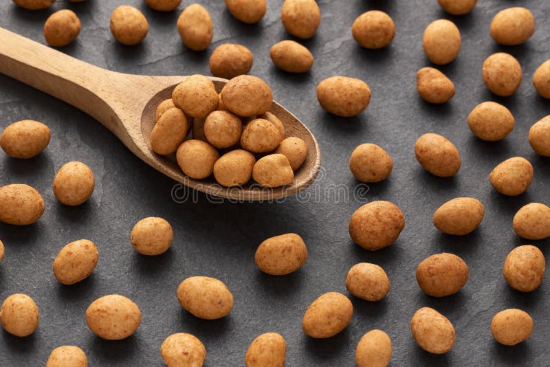 Arachis Hypogaea - Organic Mexican Peanuts in the Spoon Stock Image ...