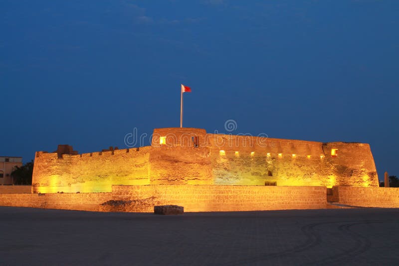 Arad Fort in Manama Bahrain at Night Stock Image - Image of ages ...