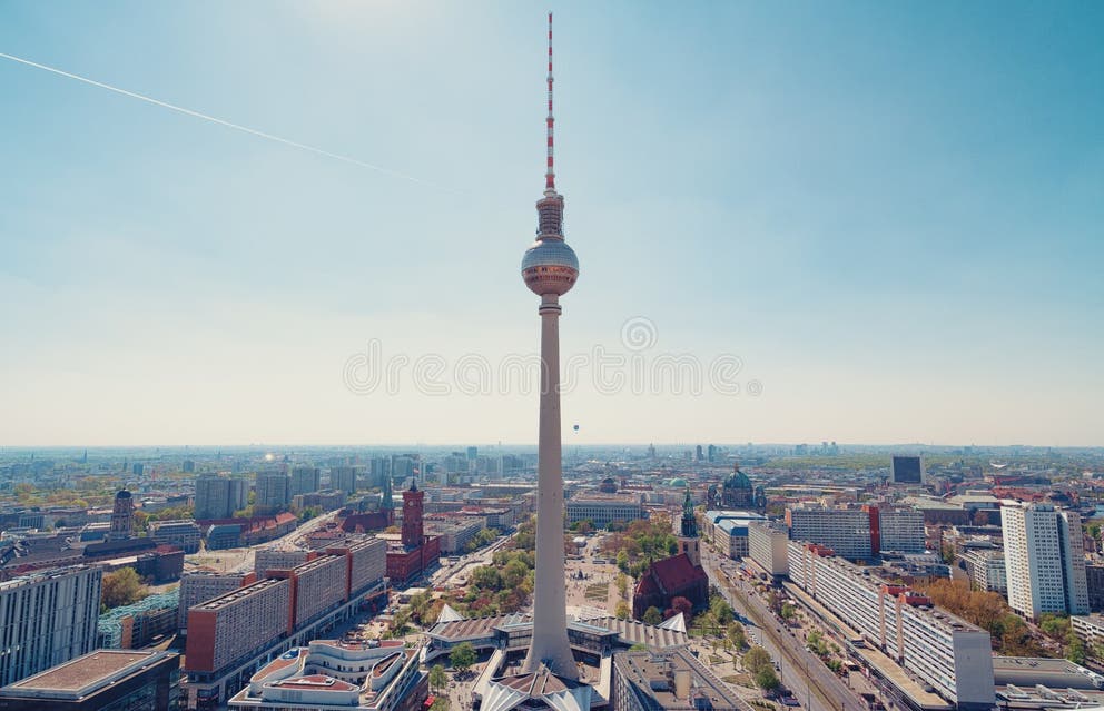 Arael view of Berlin stock photo. Image of fernsehturm - 156851516