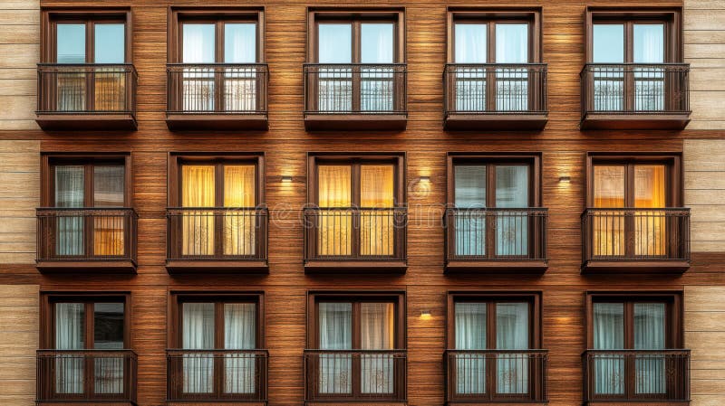 Arafed Building Featuring Multiple Balconies with a Modern ...