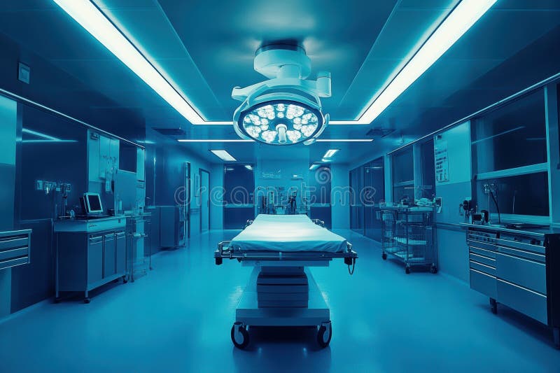 Arafed Operating Room Featuring a Surgical Table and an Overhead ...