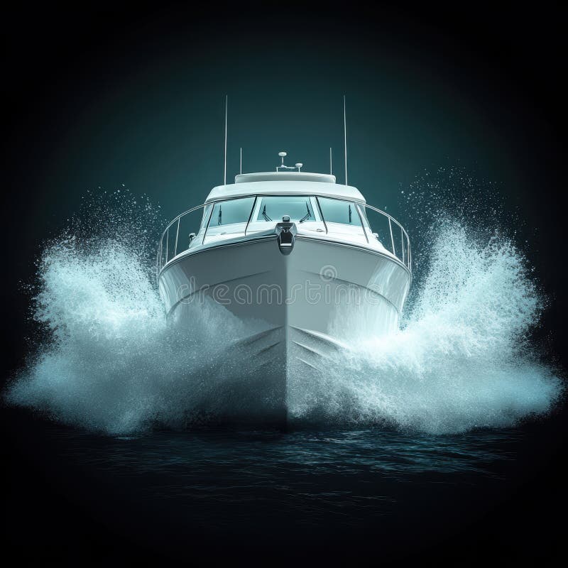 Arafed White Boat Splashes through Water, Creating Dynamic Waves and ...