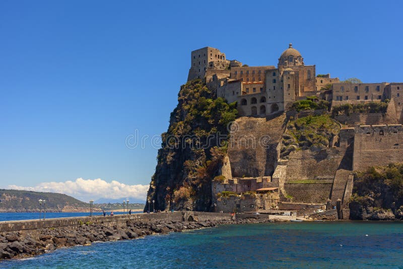 Aragon Castle View in the Island of Ischia Stock Photo - Image of ...