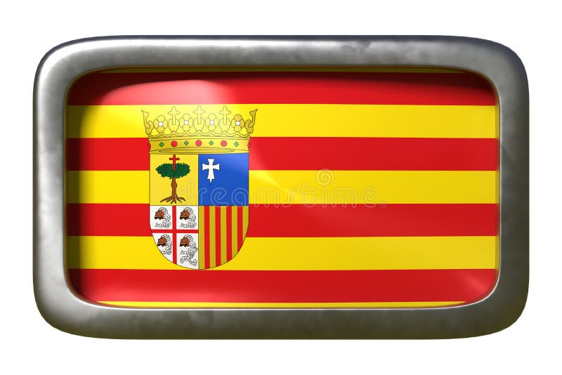 Aragon Spain Community Flag Sign Stock Illustration - Illustration of ...