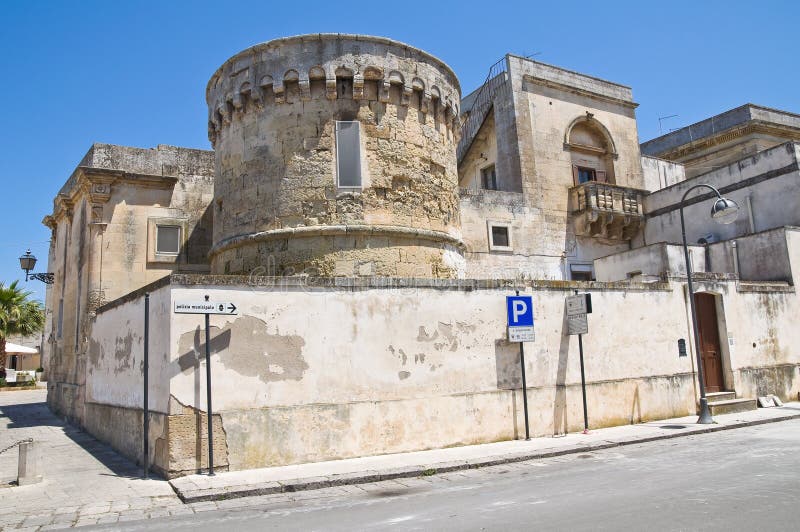 The Aragonese Castle of Martano. Puglia. Italy Stock Image - Image of ...