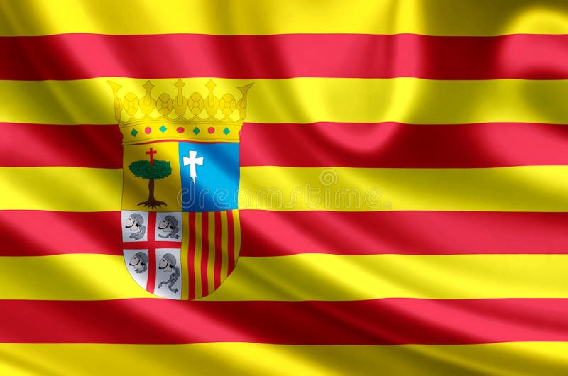 Alte Aragonien-Flagge stock abbildung. Illustration von weinlese ...