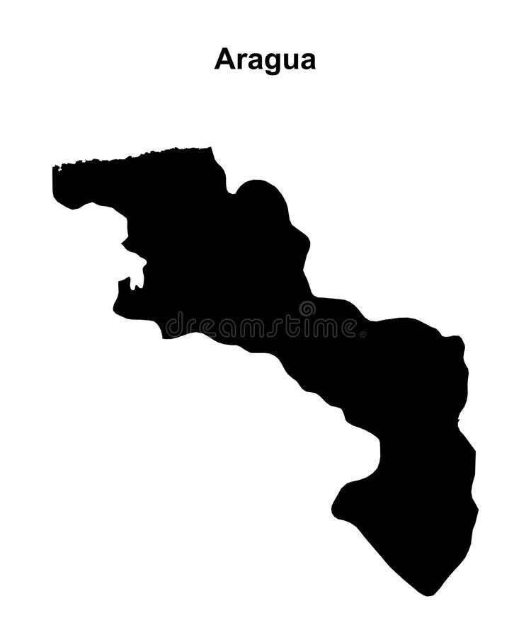 Aragua outline map stock vector. Illustration of aragua - 360689541