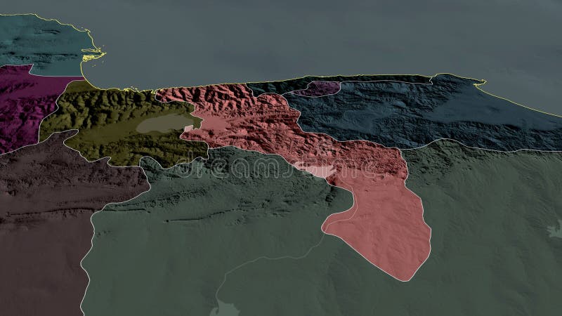 Aragua, Venezuela - Highlighted. Administrative Stock Illustration ...