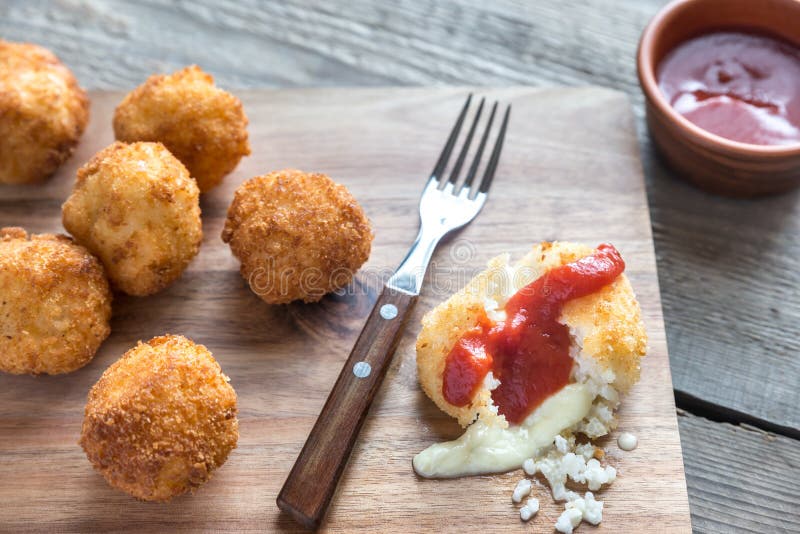 Arancini - Rice Balls with Mozzarella Stock Image - Image of delicious ...
