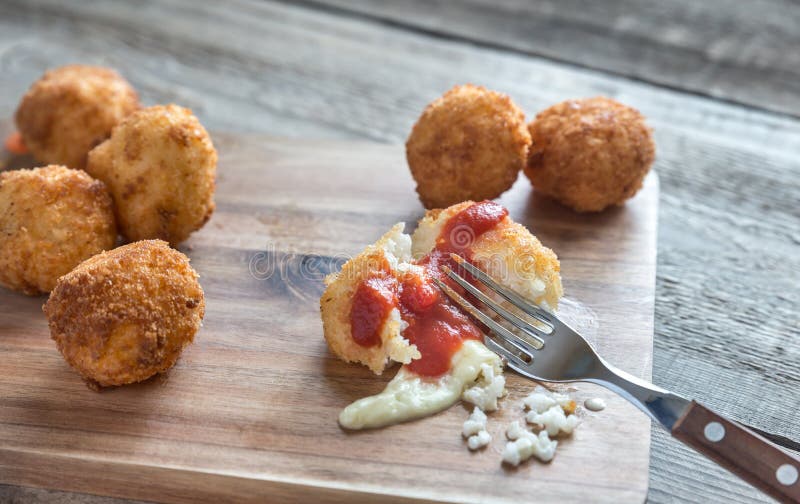 Arancini - Rice Balls with Mozzarella Stock Image - Image of lunch ...
