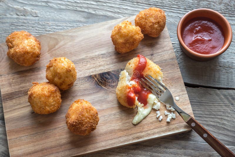 Arancini - Rice Balls with Mozzarella Stock Image - Image of appetizing ...