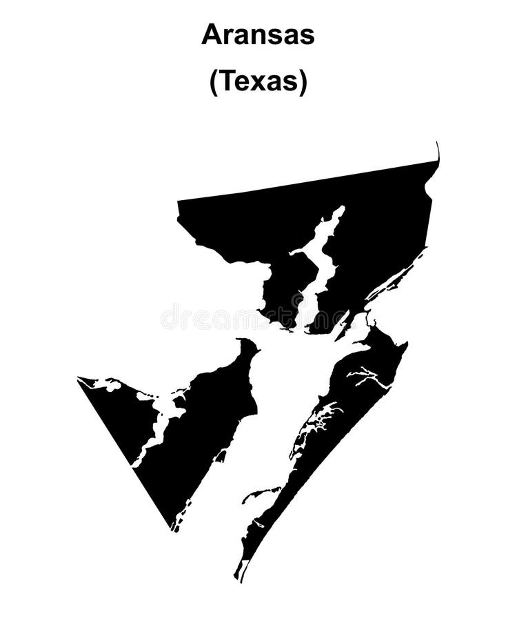 Aransas outline map stock vector. Illustration of silhouette - 361790385