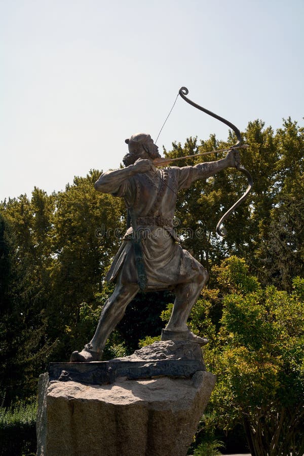 Statue Of Arash The Archer ,a Heroic Archer-figure Of Iranian Mythology ...