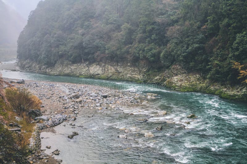 Arashiyama, Japan on the Katsura River, Japan Stock Image - Image of ...
