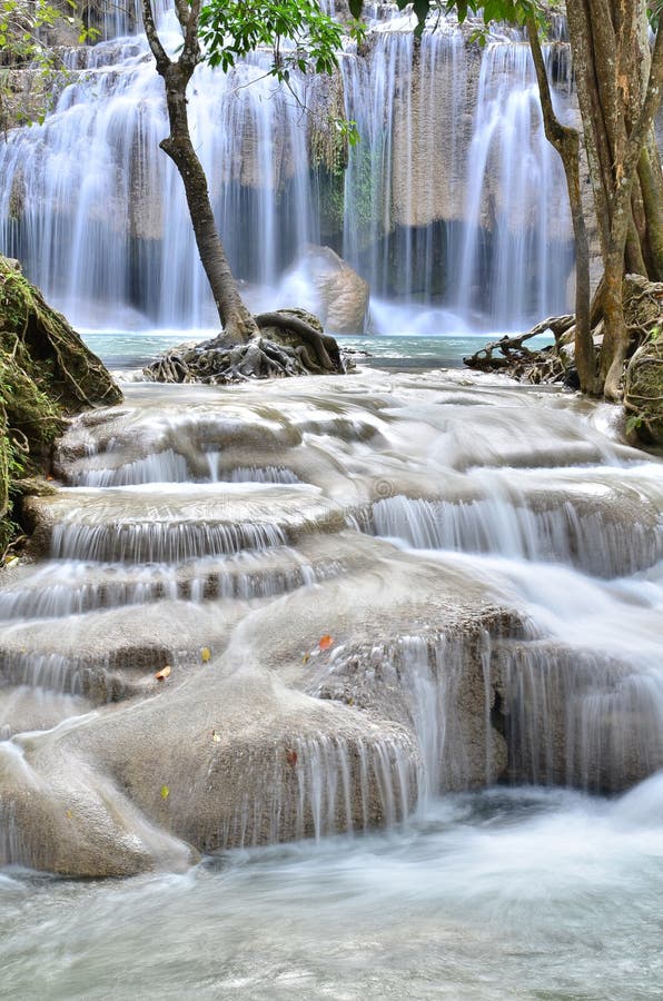 Arawan waterfall Thailand stock image. Image of green - 66569869