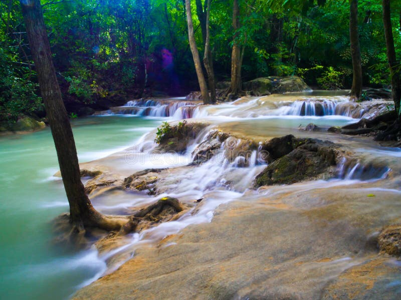 Arawan waterfull stock photo. Image of nature, kanchanaburi - 102060430