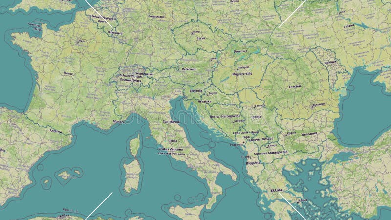 Arbe Island in the Adriatic Sea. OSM Map. Slide Stock Footage - Video ...