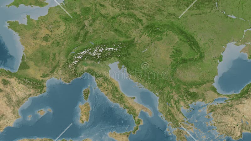 Arbe Island in the Adriatic Sea. Satellite Map. Slide Stock Footage ...