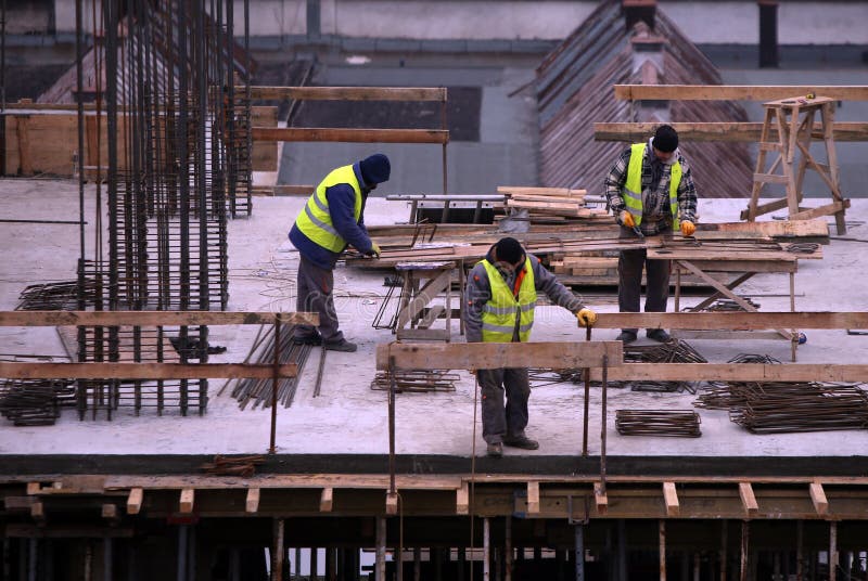 Woonhuizen In De Stad Van De Bouwwerf Bouwen De Rode Baksteen, Concrete ...