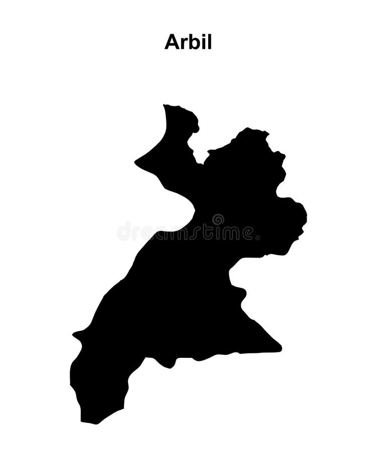 Arbil outline map stock vector. Illustration of arbil - 360436759