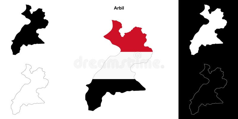 Arbil outline map stock vector. Illustration of border - 324021328
