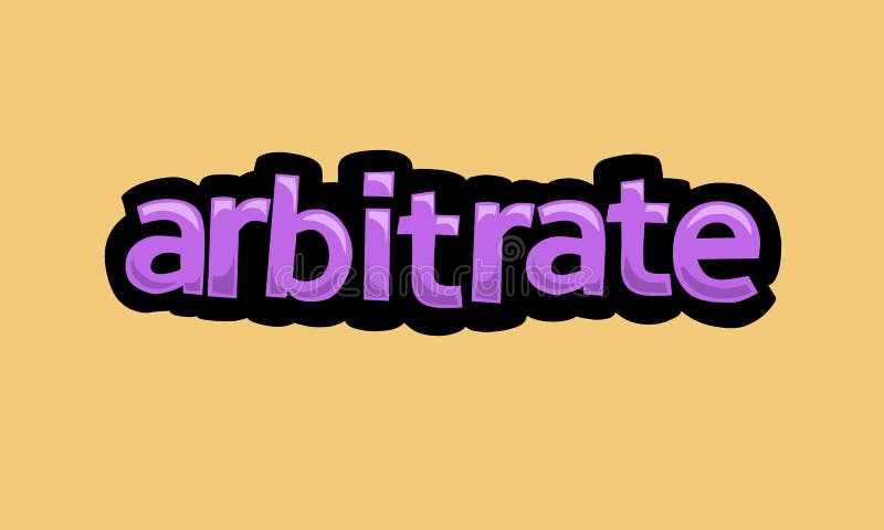 ARBITRATE Writing Vector Design on a Yellow Background Stock ...
