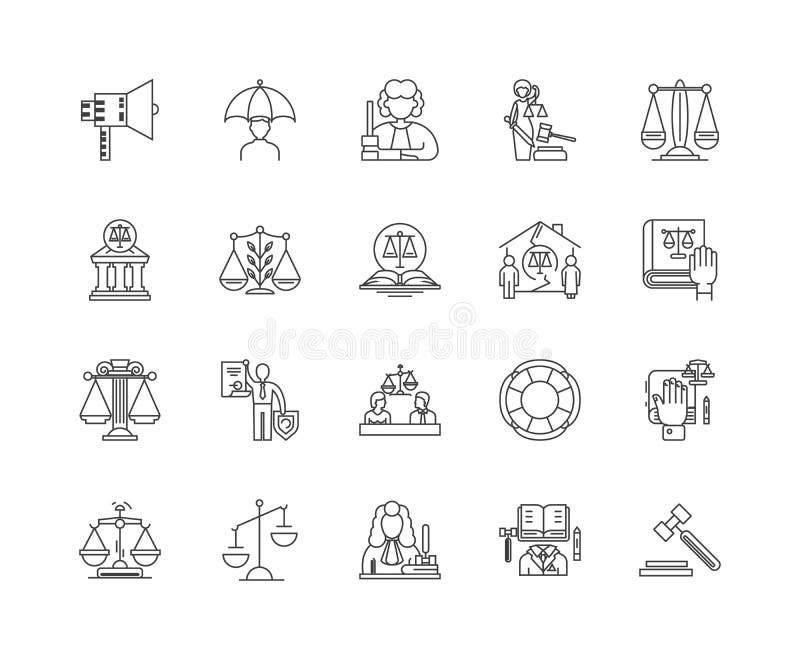 Arbitration Line Icons, Signs, Vector Set, Outline Illustration Concept ...