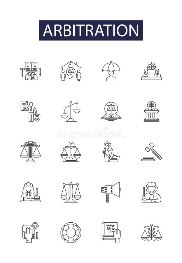 Arbitration Line Vector Icons and Signs. Settlement, Conciliation ...