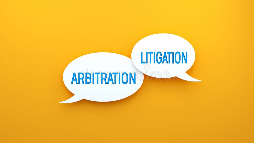 Arbitration and Litigation Text Message on Speech Bubble. Web Banner ...