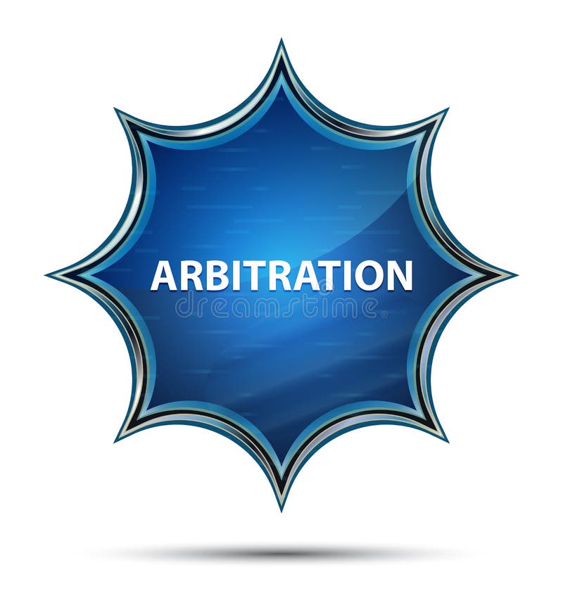 Arbitration Magical Glassy Sunburst Blue Button Stock Illustration ...