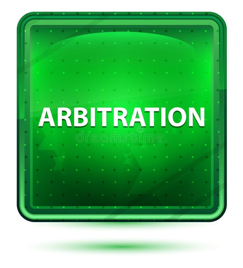 Arbitration Neon Light Green Square Button Stock Illustration ...