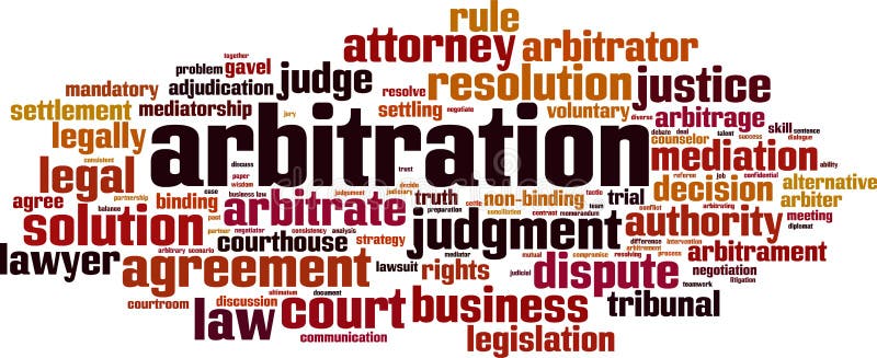 Arbitration word cloud stock vector. Illustration of negotiation ...