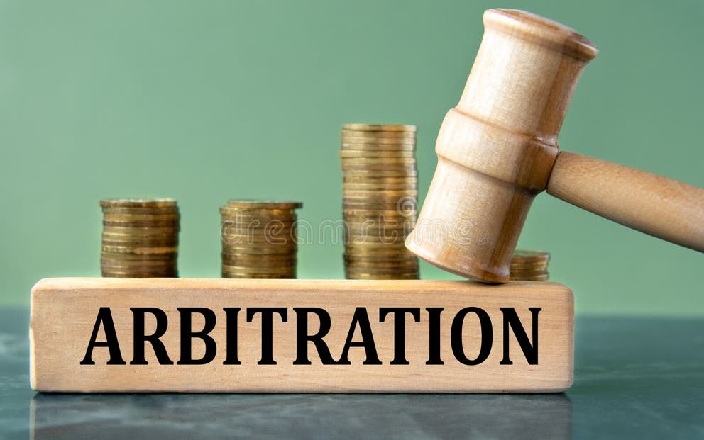ARBITRATION - Word on a White Sheet with a Judge S Gavel and a Stack of ...