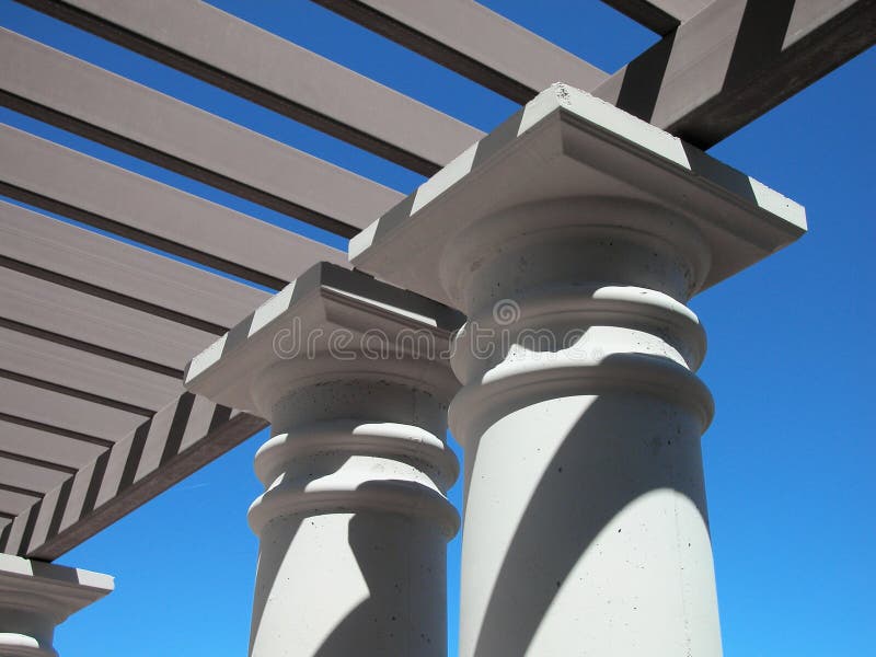 Arbor with Concrete Columns Stock Image - Image of planks, ionic: 5047731