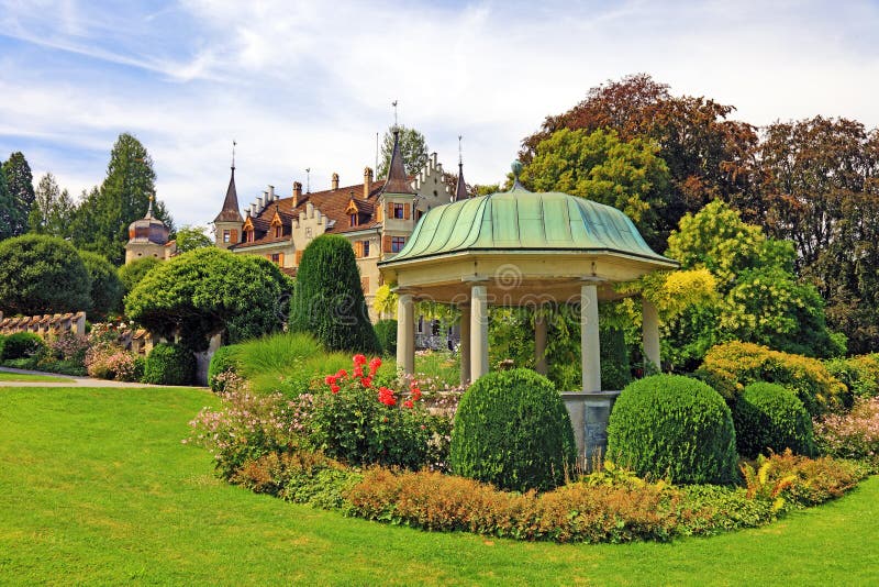 Garden Gazebo Castle Switzerland: Historic Estate Park with Copper Dome ...