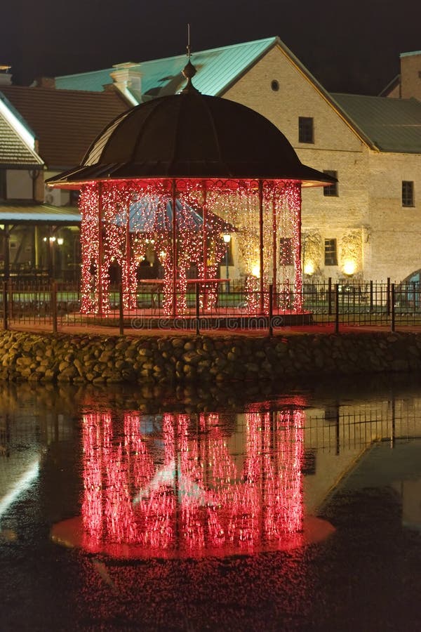 Arbor in the lights stock image. Image of pavilion, nature - 12159491