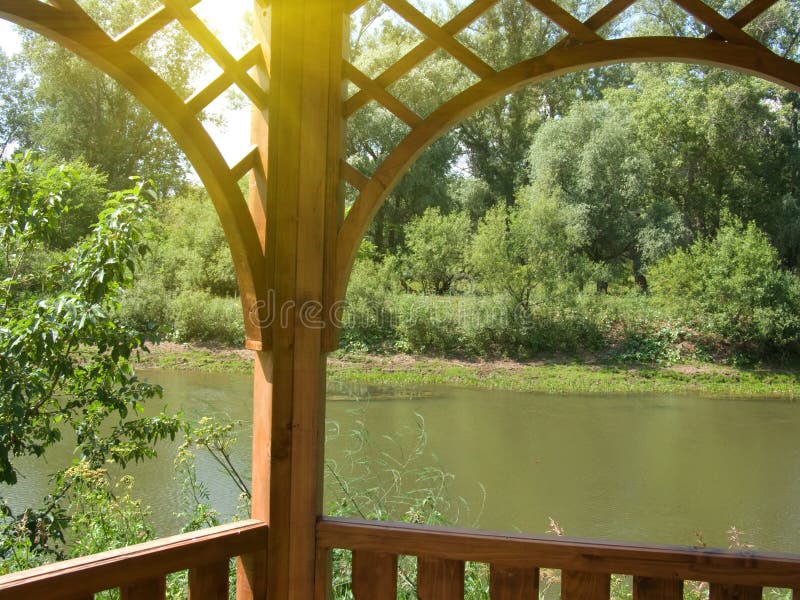 Arbor from a Tree in a Garden Stock Photo - Image of openwork ...