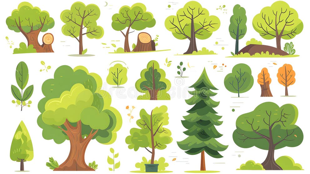 Arboreal Assortment: a Charming Collection of Stylized Illustrations ...