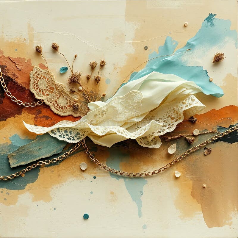 Arboreal Collage Featuring Plants and Organic Forest Materials Stock ...