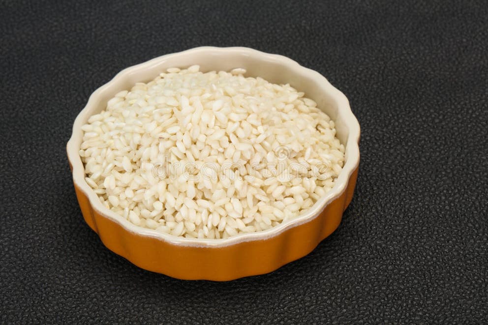 Arborio Rice for Italian Risotto Stock Image - Image of bowl, plant ...