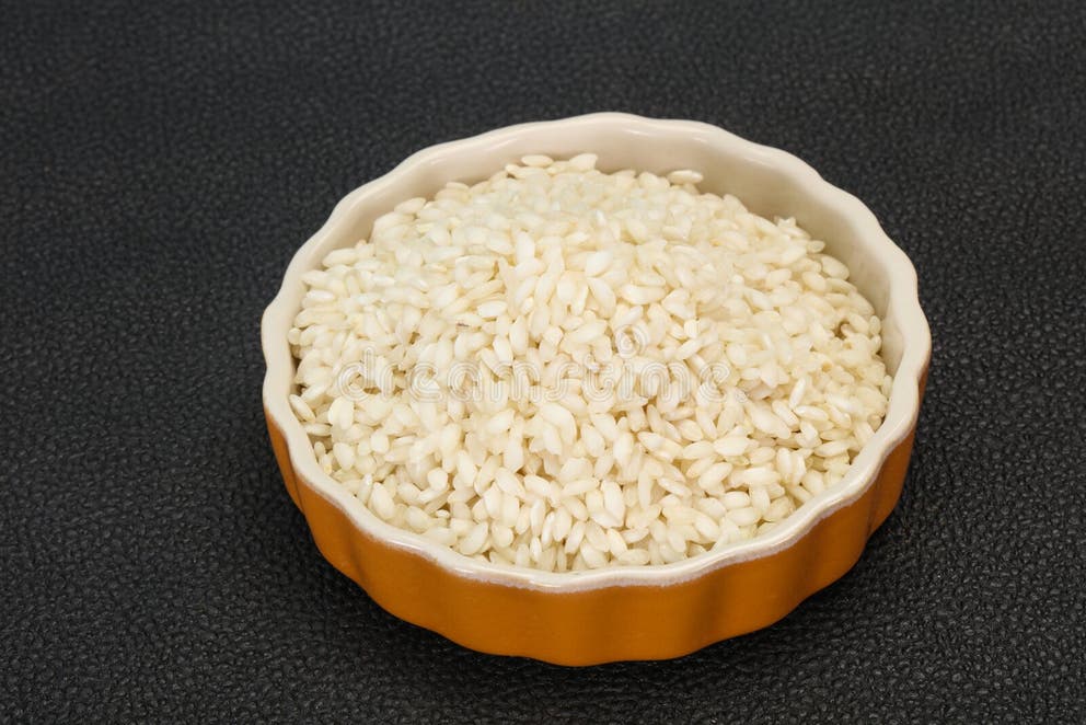 Arborio Rice for Italian Risotto Stock Image - Image of macro, uncooked ...